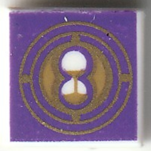 LEGO PART 3070bpr9880 Tile 1 x 1 with Gold Hourglass, Dark Purple ...