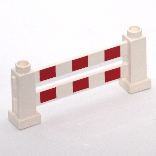LEGO PART 31021pr0001 Duplo Fence 1 x 6 x 2 with Red Stripes Print ...