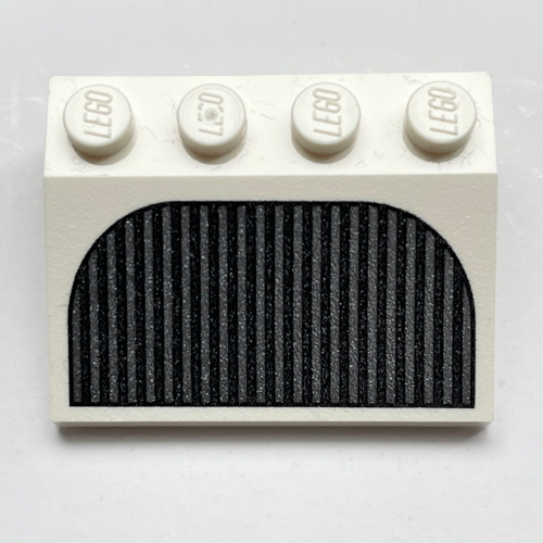 LEGO PART 3297pr0028 Slope 33° 3 x 4 with Black Grill Print ...
