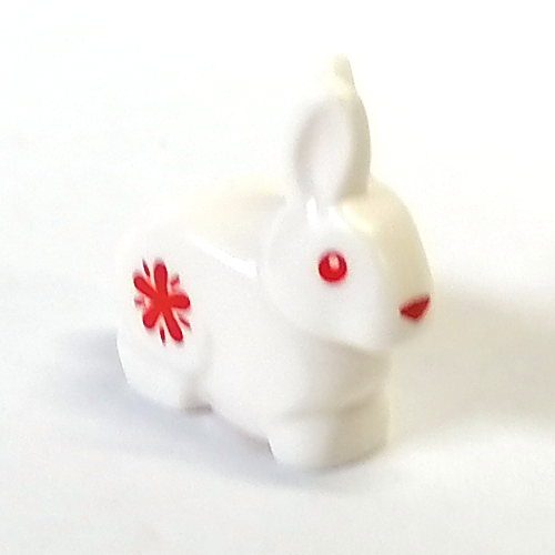 LEGO PART 29685pr0002 Animal, Rabbit / Bunny with Red Nose / Eyes, Red ...