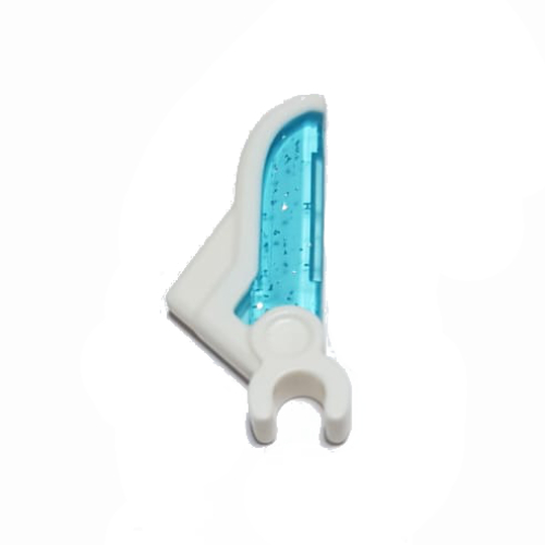 LEGO PART 34883pat0001 Wing with Clip Glitter Trans-Blue Pattern ...