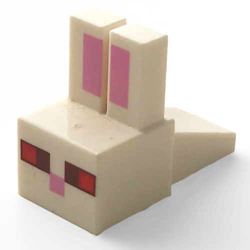 LEGO PART 35525pr0003 Animal Body Part, Rabbit Head Blocky with Red ...