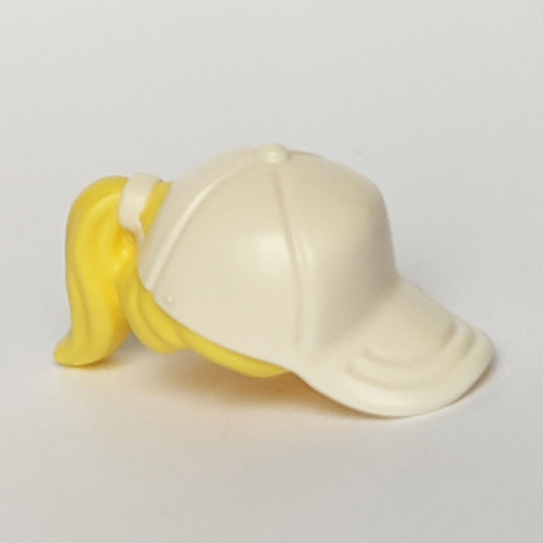 LEGO PART 35660pat0003 Hair and Hat / Cap, Ponytail Bright Light Yellow ...