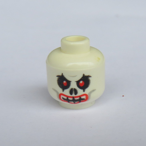 LEGO PART 3626bpr0750 Minifig Head Krazi, Skull Evil with Red Eyes, Red ...