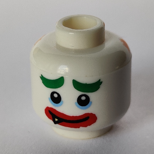 LEGO PART 3626cpr2090 Minifig Head Joker, Green Eyebrows, Medium Blue ...