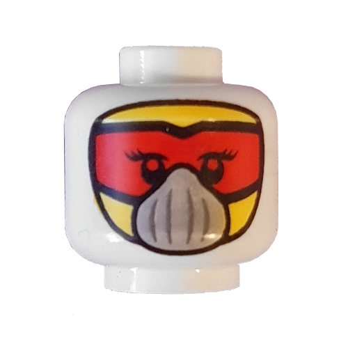 LEGO PART 3626cpr2930 Minifig Head, Balaclava, Red Visor, Light Bluish ...