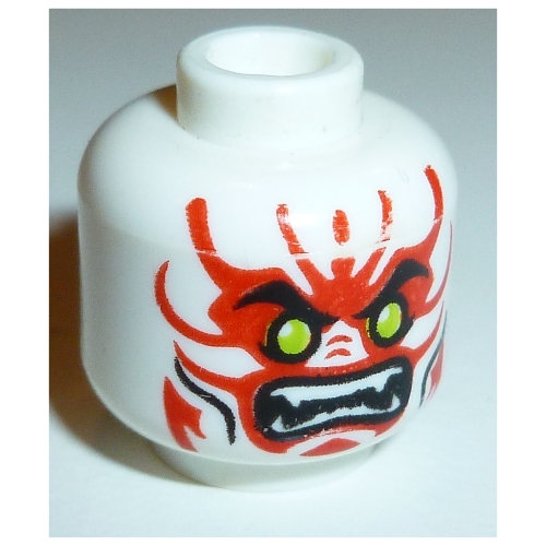 LEGO PART 3626cpr9928 Minifig Head General Kozu, Lime Eyes, White Fangs ...