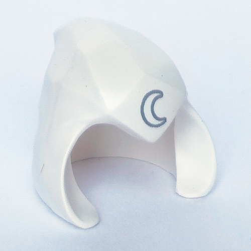 LEGO PART 3756pr0001 Hood / Cowl Pointed with Silver Crescent Moon ...