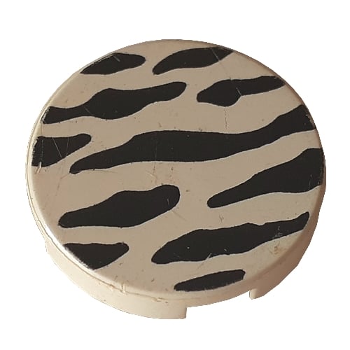 LEGO PART 4150pr0018 Tile Round 2 x 2 with Zebra Stripes Print ...