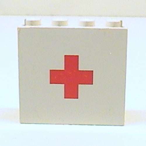 LEGO PART 4215apr0017 Panel 1 x 4 x 3 - Solid Studs with Red Cross ...