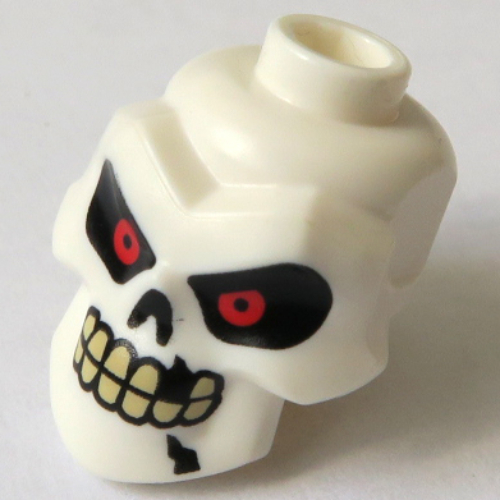 LEGO PART 43693pr0001 Minifig Head Special, Skull Red Eyes, Tan Teeth ...