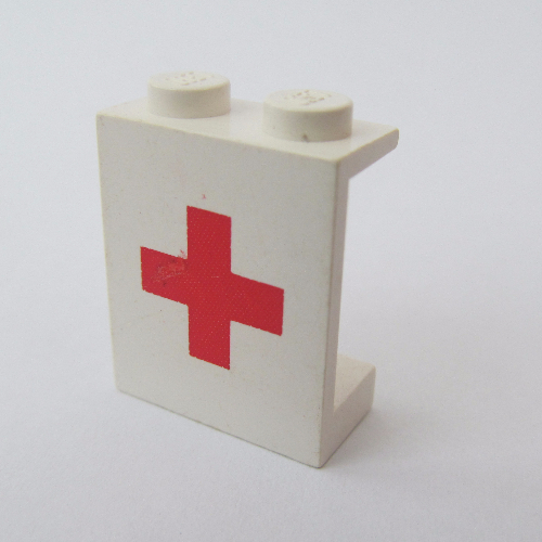 LEGO PART 4864apr0008 Panel 1 x 2 x 2 with Red Cross Print ...