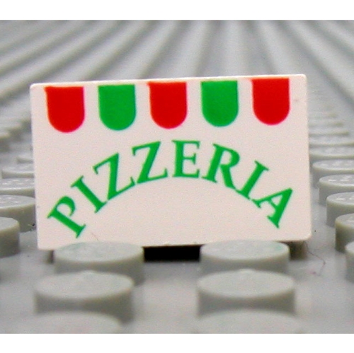 LEGO PART 4865apr0003 Panel 1 x 2 x 1 with Pizzeria Print [6350 / 10036 ...