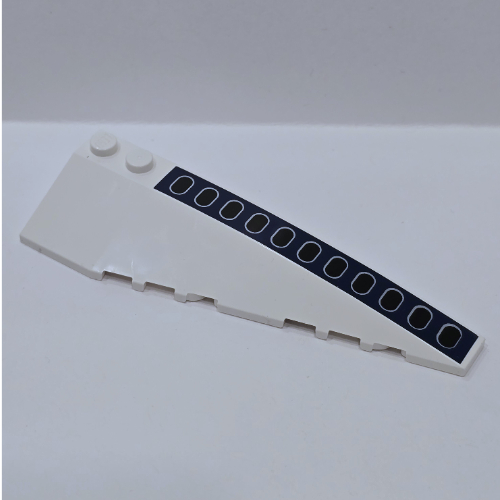LEGO PART 50956pr0004 Wedge Curved 10 x 3 Right with Dark Blue Stripes ...