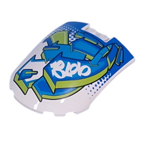 LEGO PART 5274pr0001 Windscreen 6 x 8 Curved with Blue/Lime Arrows ...