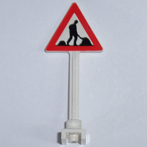 LEGO PART 649pr0014 Road Sign Triangle with Roadworks Print - 2 Dirt ...
