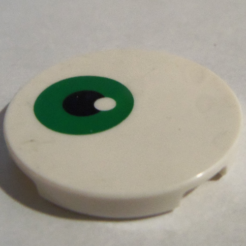 LEGO PART 67095pr0001 Tile Round 3 x 3 with Green, Black, White Circles ...