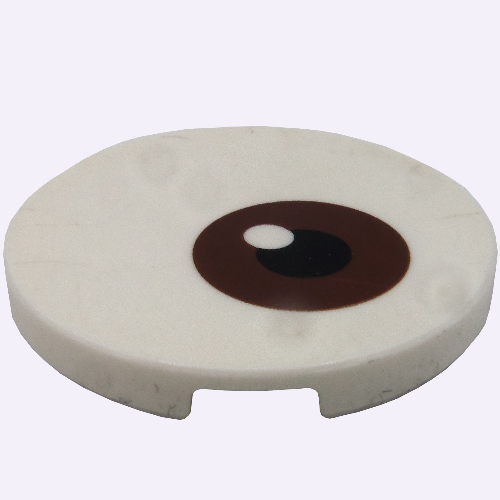 LEGO PART 67095pr0002 Tile Round 3 x 3 with Brown, White, Black Circles ...