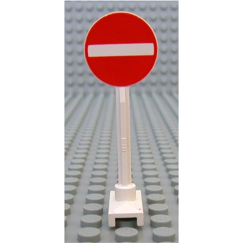 LEGO PART 3350pr0005 Road Sign Round with No Thoroughfare / No Entry ...