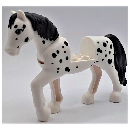 LEGO PART 69830pr0005 Animal, Horse with Raised Leg, Black Mane and ...