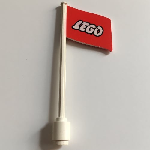 LEGO PART 777pr0017 Flag on Flagpole, Wave with Lego Logo Print, Ridged ...