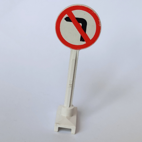 LEGO PART 80039 Road Sign Round with Left Turn Prohibited Print ...