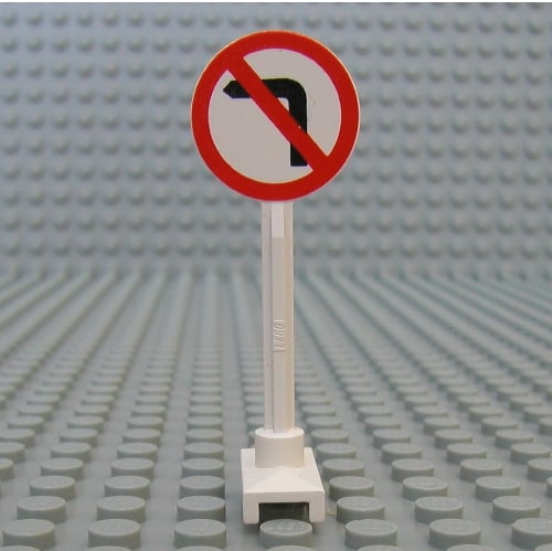 LEGO PART 80039 Road Sign Round with Left Turn Prohibited Print ...