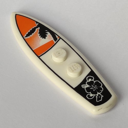 LEGO PART 90397pr0001 Sports Surfboard Standard with Palm Tree and ...