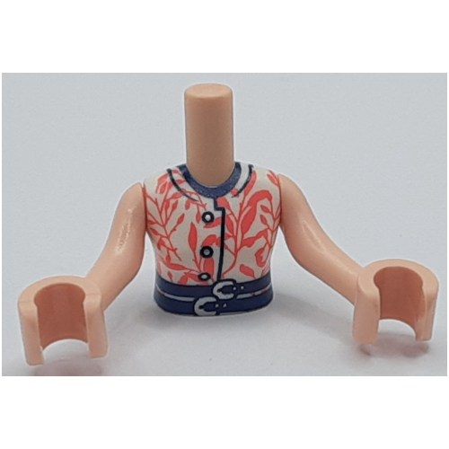 LEGO PART 92816c01pr0214 Minidoll Torso Woman with White Top, Coral ...