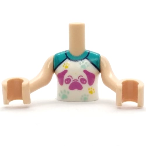 LEGO PART 92456c01pr0392 Minidoll Torso Girl, White Top with Magenta ...