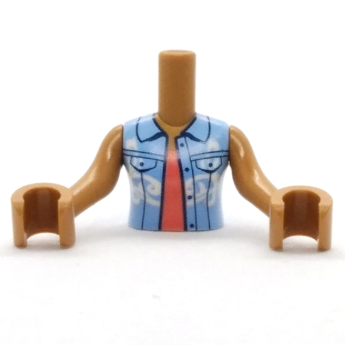LEGO PART 92816c02pr0008 Minidoll Torso Woman with Medium Azure Jacket ...