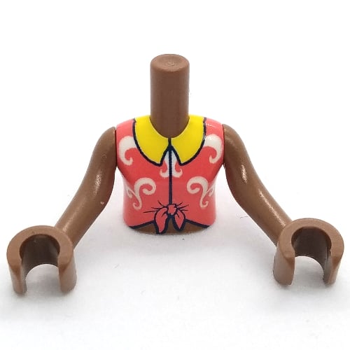 LEGO PART 92456c16pr0443 Minidoll Torso Girl, Coral Shirt, Bright ...