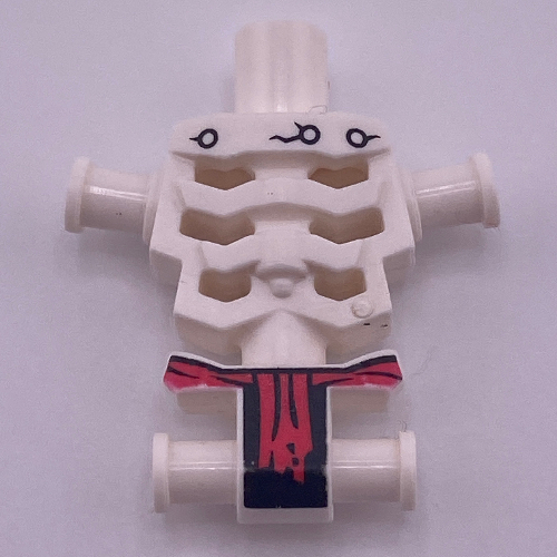 LEGO PART 93060pr0001 Torso Skeleton, Angular Rib Cage with Black Holes ...
