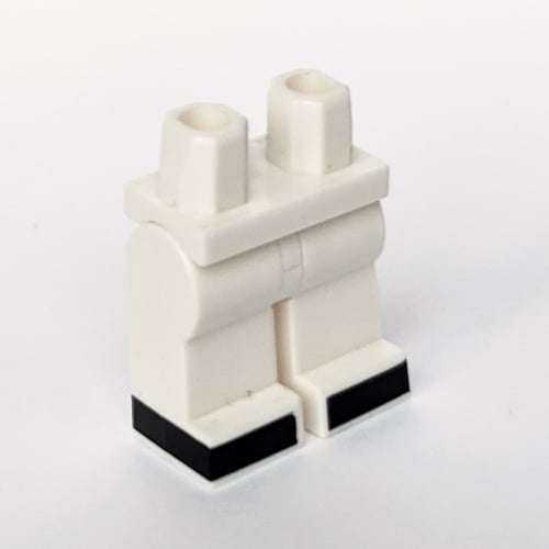 LEGO PART 970c27pr0527 Hips and White Legs with Black Feet Print ...