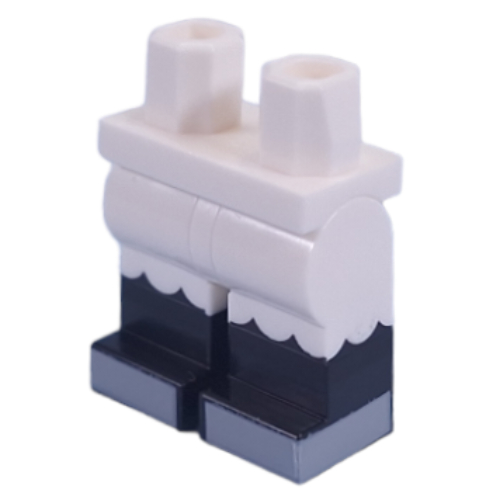 LEGO PART 970c27pat03pr0001 Hips with White Legs and Black Boots ...