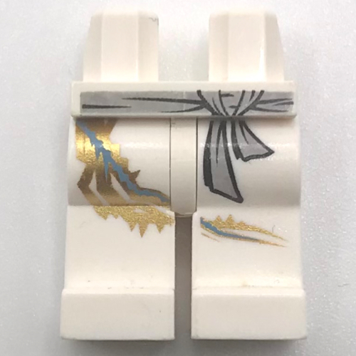 LEGO PART 970c27pr0045 Hips and White Legs with Gray Belt and Black ...