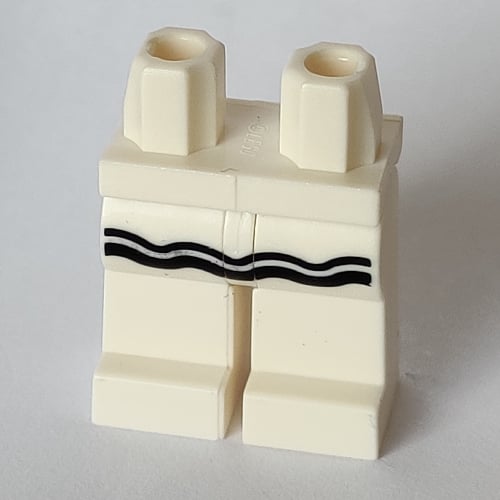 LEGO PART 970c27pr0057 Hips and White Legs with Black Ruffle Print ...