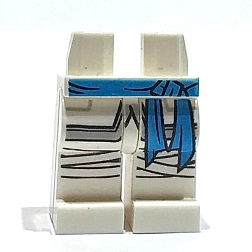LEGO PART 970c27pr1723 Hips and White Legs with Dark Azure Sash, Knee ...