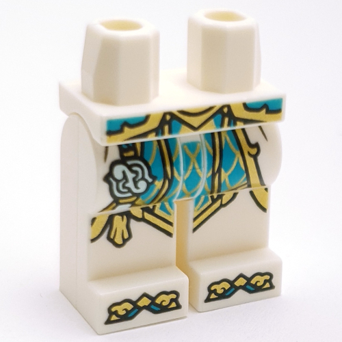 LEGO PART 970c27pr2517 Hips and White Legs with Gold/Dark Turquoise ...