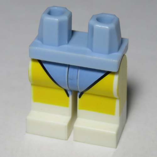 LEGO PART 970c27pr0207 Hips and White Legs with Bright Light Blue ...