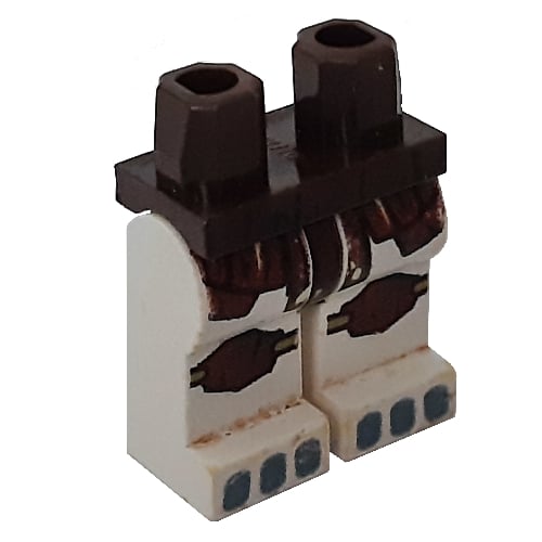 LEGO PART 970c27pr0448 Hips and White Legs with Dark Brown Loincloth ...