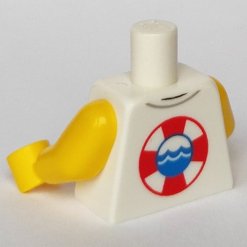 LEGO PART 973c01h01pr5971 Torso Vest, Red and Silver Whistle Necklace ...