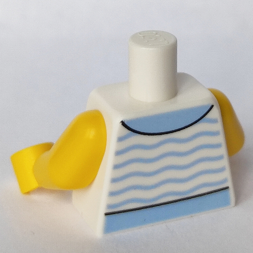LEGO PART 973c01h01pr6367 Torso, Bright Light Blue Wavy Striped Shirt ...