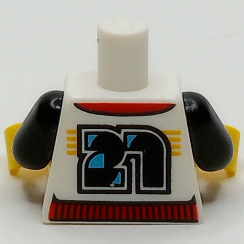 LEGO PART 973c03h01pr6727 Torso, Jacket, Orange Trim, Red Collar ...