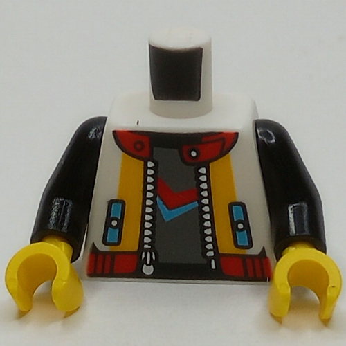 LEGO PART 973c03h01pr6727 Torso, Jacket, Orange Trim, Red Collar ...