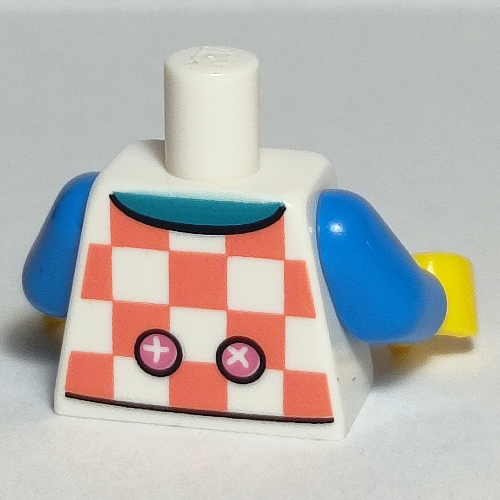 LEGO PART 973c04h01pr9999 Torso Vest with Coral Checks, Bright Pink ...