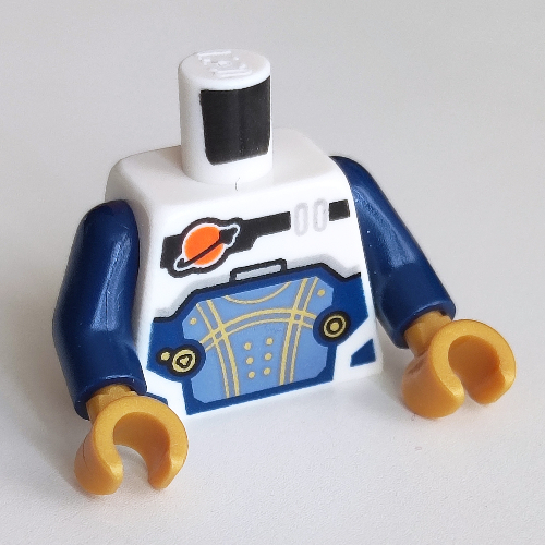 LEGO PART 973c05h21pr6939 Torso, Space Suit, Dark Blue/Sand Blue Panel ...