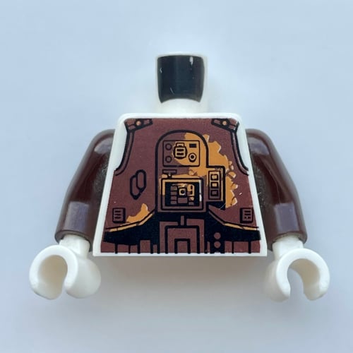 LEGO PART 973c07h27pr3392 Torso Armor, Dark Brown Chest Plate Print ...