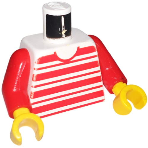 LEGO PART 973c22h01pr0062 Torso Horizontal Red Stripes Print, Red Arms ...