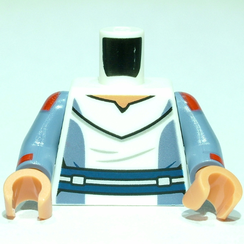LEGO PART 973c24h13pr6248 Torso, Sand Blue Accents, Dark Blue Belt, Red ...